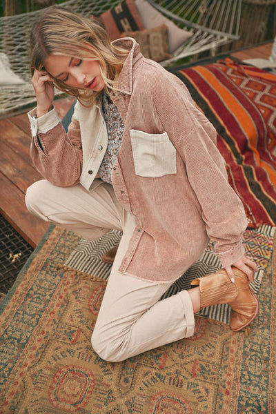 Corduroy Color Block Shacket – Sun + Moon Online Boutique